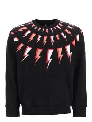 Neil Barrett Round Neck Printed Sweater - Black