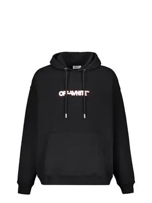 Off-White Logo Print Hoodie - Black