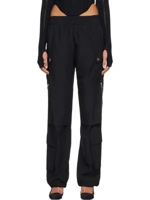DION LEE Straight-leg Cargo Trousers - Black