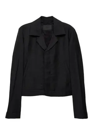 Prada Long-sleeved Cropped Jacket - Black