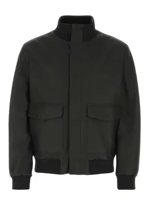 Loro Piana High Neck Long Sleeve Jacket - Black