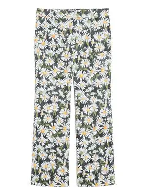 Max Mara Allover Floral Printed Flared Pants - White