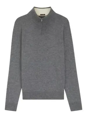 Hugo Boss Hemarlo Quarter Zip Sweater - Gray