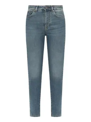 Dolce & Gabbana Logo Plaque Skinny Jeans - Blue