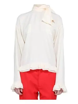 N.21 Long-sleeved Bow Detail Top - Ivory