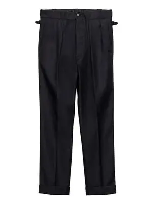 Prada Tailored Wool Blend Trousers - Navy Blue