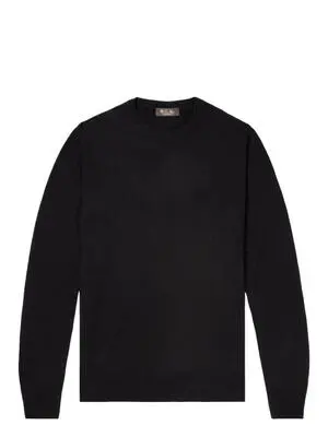 Loro Piana Crew Neck Cashmere Sweater - Black
