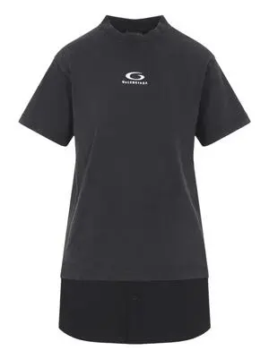 Balenciaga Layered T-shirt Dress - Black