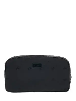 Etro Zipper Clutch With Logo Plaque - Black