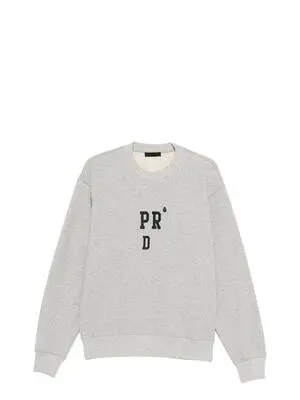 Prada Logo Embroidered Crewneck Sweatshirt - Grey