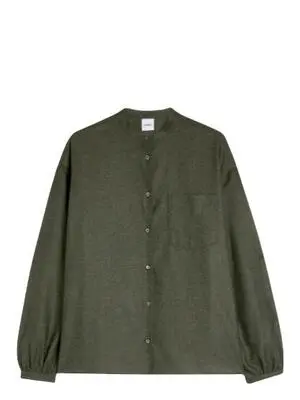 Aspesi Long Sleeve Band Collar Shirt - Green