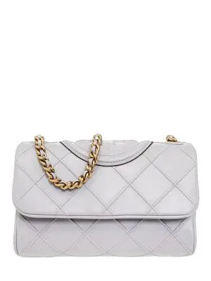 Tory Burch Fleming Convertible Foldover Small Shoulder Bag - Gray