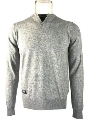 Emporio Armani Long-sleeved Contrasting Sweater - Gray