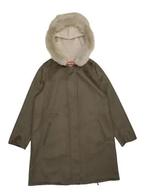 Max Mara Hooded Overcoat With Fur Trim - Brown