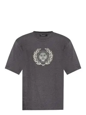 Dolce & Gabbana Dolce Gabbana Logo Printed Crewneck T-shirt - Black