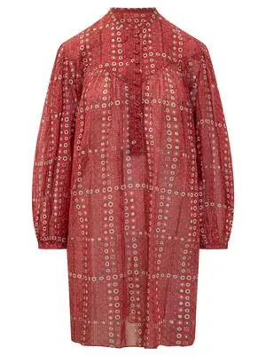 Isabel Marant Étoile Long Sleeve Printed Dress - Red