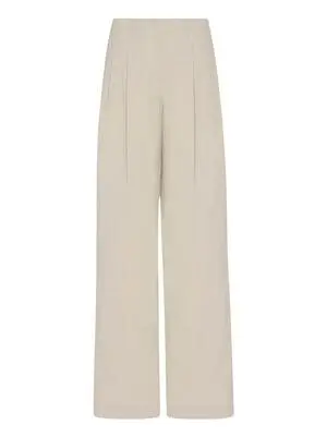 THE ROW Pleated Wide-leg Trousers - Nude