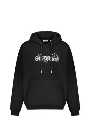 Off-White Logo Print Hoodie - Black