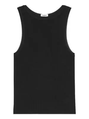SAINT LAURENT Saint Laurent Sleeveless Ribbed Knit Tank Top