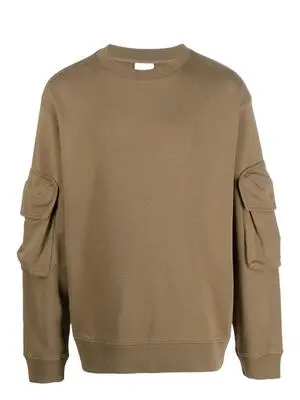 Dries Van Noten Round Neck Long Sleeve Sweater With Pocket Detail - Brown