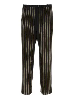 Dries Van Noten Striped Tailored Trousers - Black