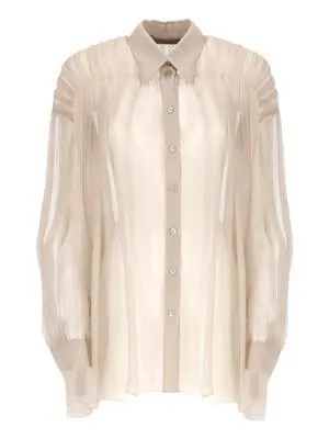 Alberta Ferretti Long Sleeve Shirt - Nude