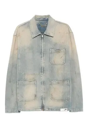 GOLDEN GOOSE Zip-up Denim Shirt Jacket - Gray