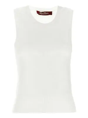 Max Mara Sleeveless Knitted Top - White