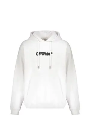 Off-White Brush Arrow Logo Hoodie - White