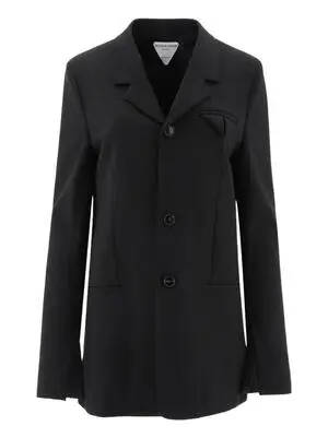Bottega Veneta Single-breasted Blazer With Buckle Detail - Black