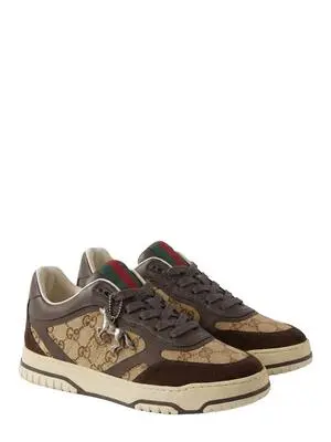 Gucci Gucci Re-Web Sneaker Beige And Dark Brown