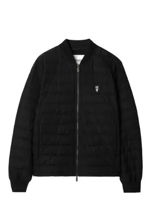 Burberry Logo Plaque Zipped Puffer Jacket - Black