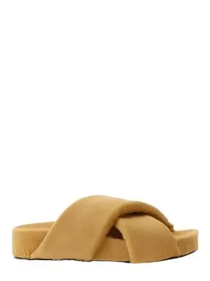 JIL SANDER Crossover-strap Open-toe Flat Sandals - Brown