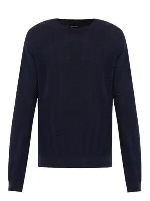 Giorgio Armani Crewneck Long-sleeved Jumper - Black