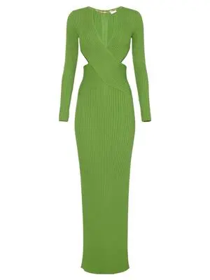 Elisabetta Franchi Openwork Knit Maxi Dress - Aloe