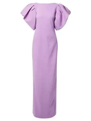 Oscar De La Renta Bubble Sleeve Maxi Dress - Purple