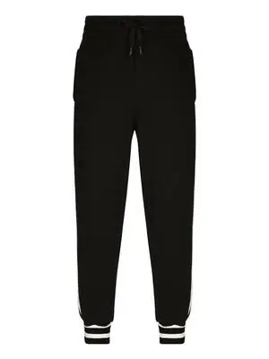 Dolce & Gabbana Logo-patch Side-stripe Sweatpants - Black