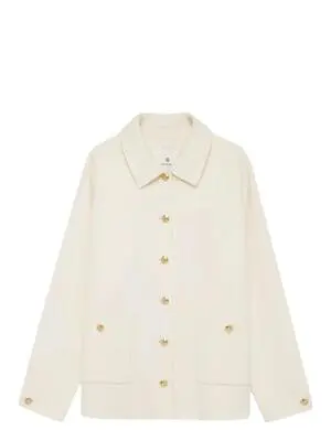 ANINE BING Long Sleeve Button-up Jacket - Ivory