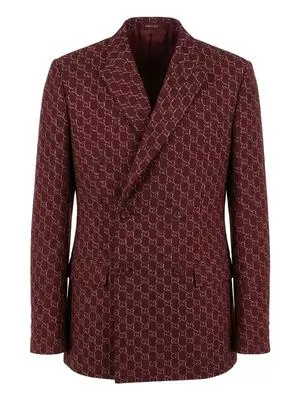 Gucci Gg Shadow Double-breasted Jacket - Brown