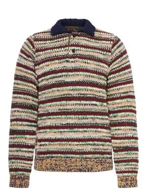 Sacai Striped Knitted Jumper - Beige Multi