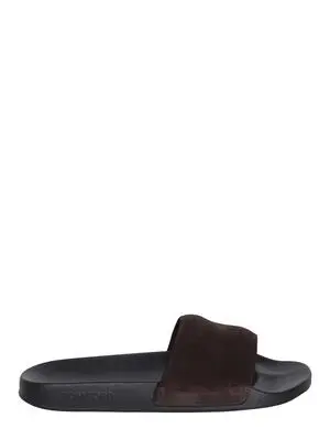 TOM FORD Logo Perforated Open-toe Slides - Black