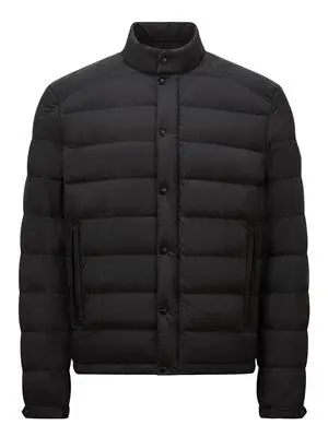 Moncler Quilted Logo Patch Down Jacket - Black