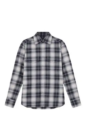 TOM FORD Checked Long-sleeve Shirt - Gray