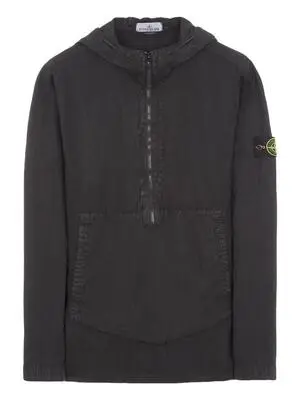 Stone Island 103wn Hooded Cotton Overshirt - Black
