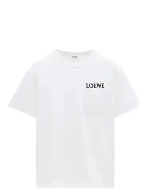 Loewe Logo Embroidered Crewneck T-shirt - White