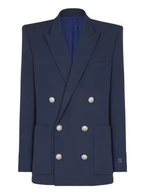 Balmain Balmain Double Breasted Long Sleeved Blazer Navy