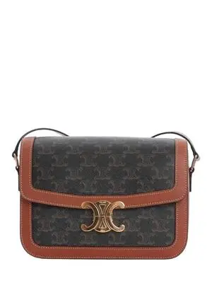 CELINE Celine Triomphe Canvas And Calfskin Bag