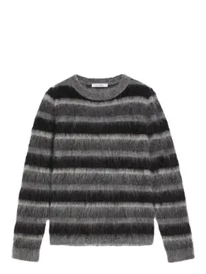 Max Mara Striped Round Neck Pullover - Black