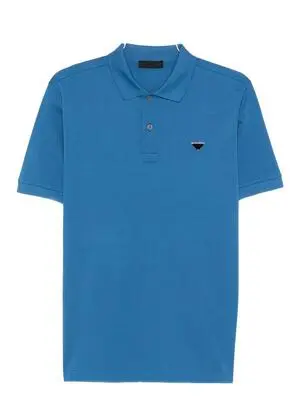 PRADA Prada Logo Plaque Short-Sleeved Polo Shirt