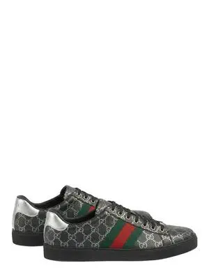 Gucci Ace Sneaker With Gg Monogram - Black